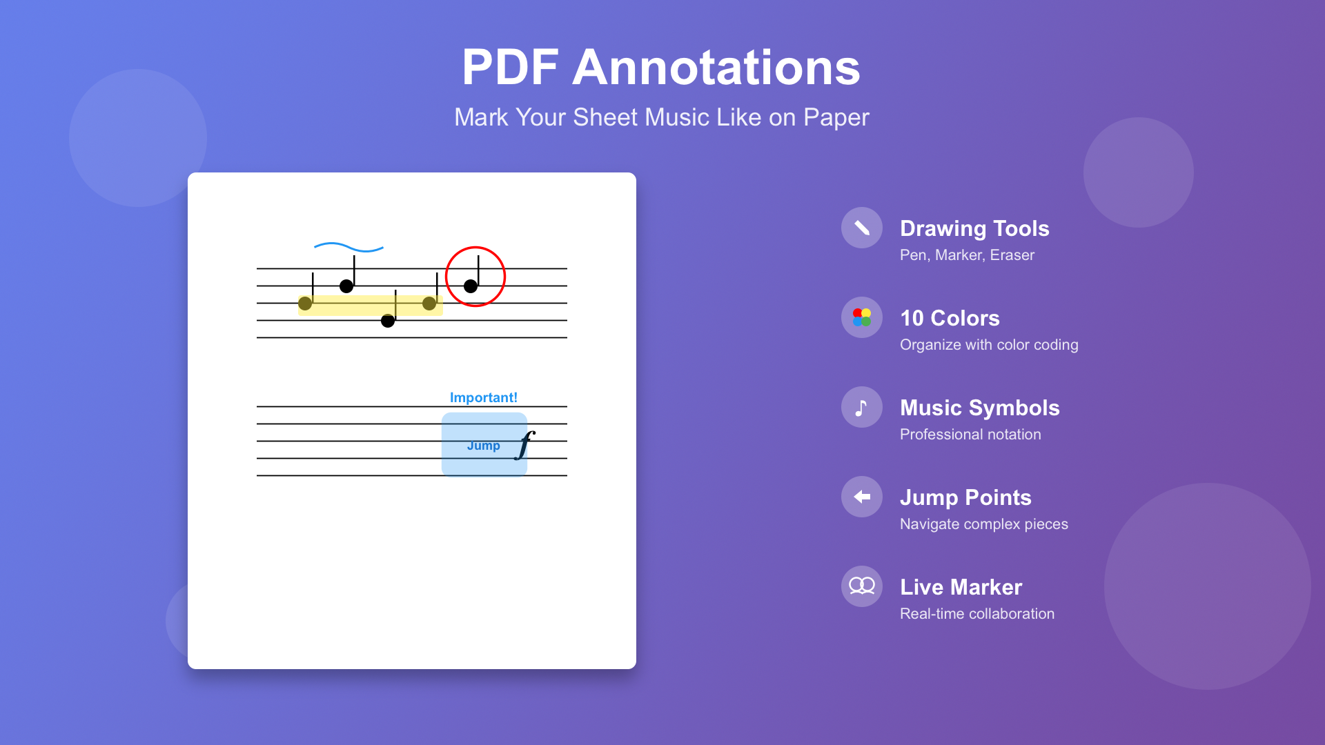 PDF Annotations in Chorilo App - Digital Sheet Music Marking | Chorilo
